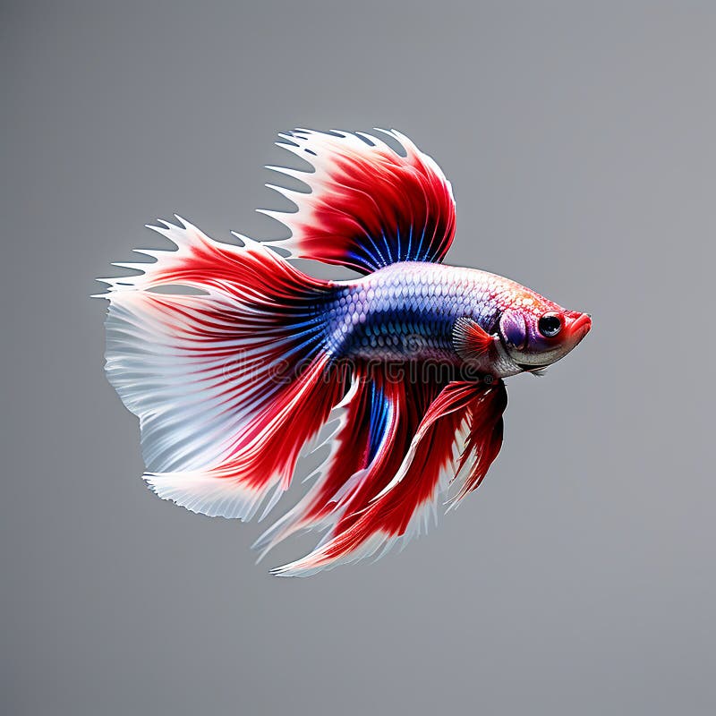 Fine Art Design of a Betta Fish in Isolation Stock Illustration ...