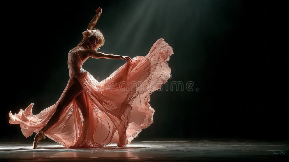 A Fine Art Photograph Capturing a Side View of a Ballet Dancer Mid-pose ...