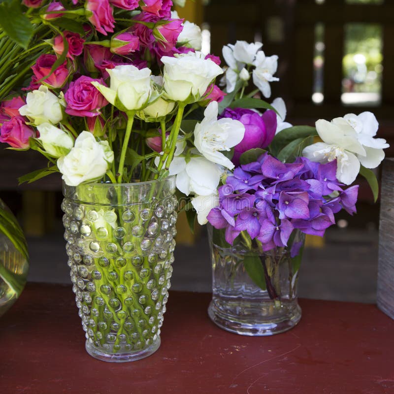 Fine Banquet Table Setting with Bouquet. Stock Photo - Image of fresh ...