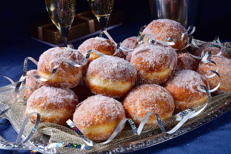 A Fine Berlin Donuts with Jam Filling and Icing Stock Photo - Image of ...