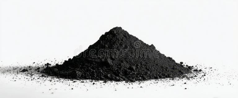 The Fine Black Powder Mound on a Clean White Background. AI Generated ...