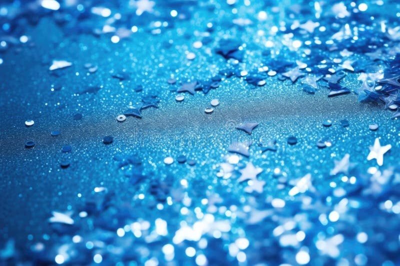 Fine Blue Glitter Over a Mirror for Reflective Feel Stock Photo - Image ...