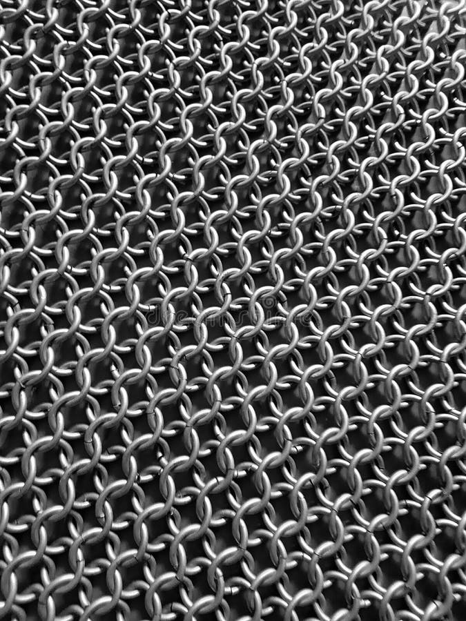Fine Chainmail Weaving in Black and White Stock Image - Image of font ...