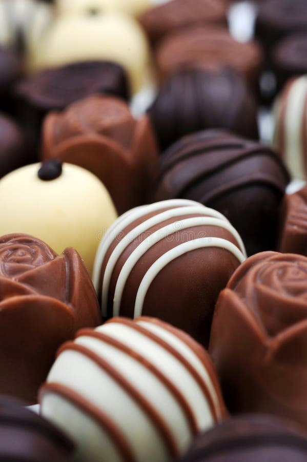 Fine chocolate candies stock image. Image of close, beige - 288197291