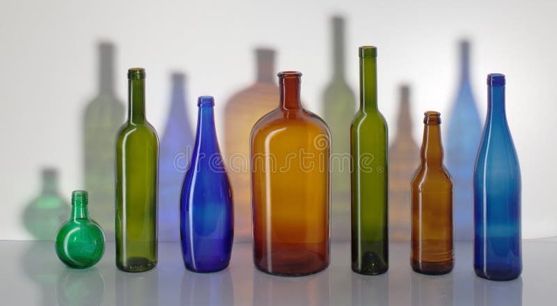 Composition From Color Glass Bottles Stock Photo - Image of bottle ...