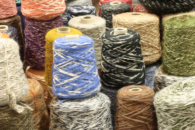 Fine Colored Wool Thread for the Creation of Handmade Sweaters Stock ...
