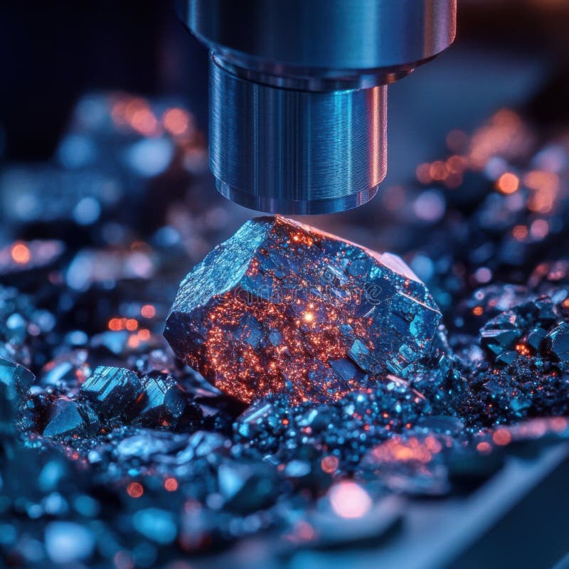 Fine Crystal Formation Under Microscope with Glowing Highlights Stock ...