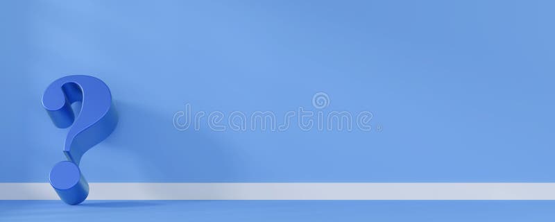 Fine 3d Concept with a Blue Question Mark Icon Stock Illustration ...