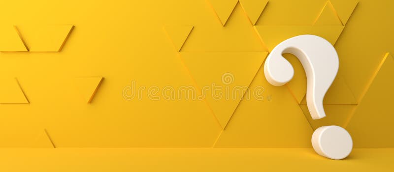 Fine 3d Concept with a White Question Mark Icon on Yellow Triangles ...