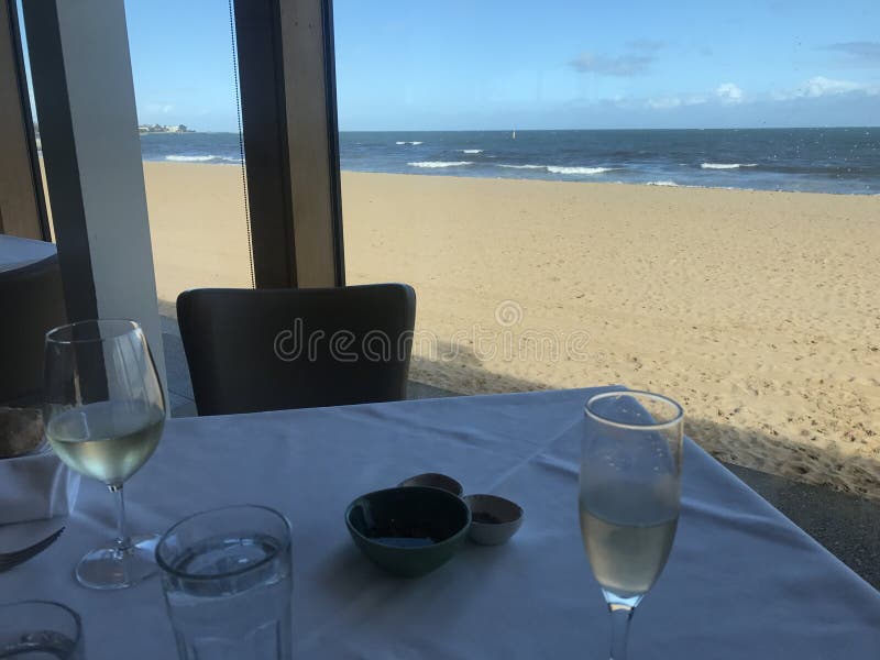 Fine dining beach wine stock image. Image of beach, sand - 101361267