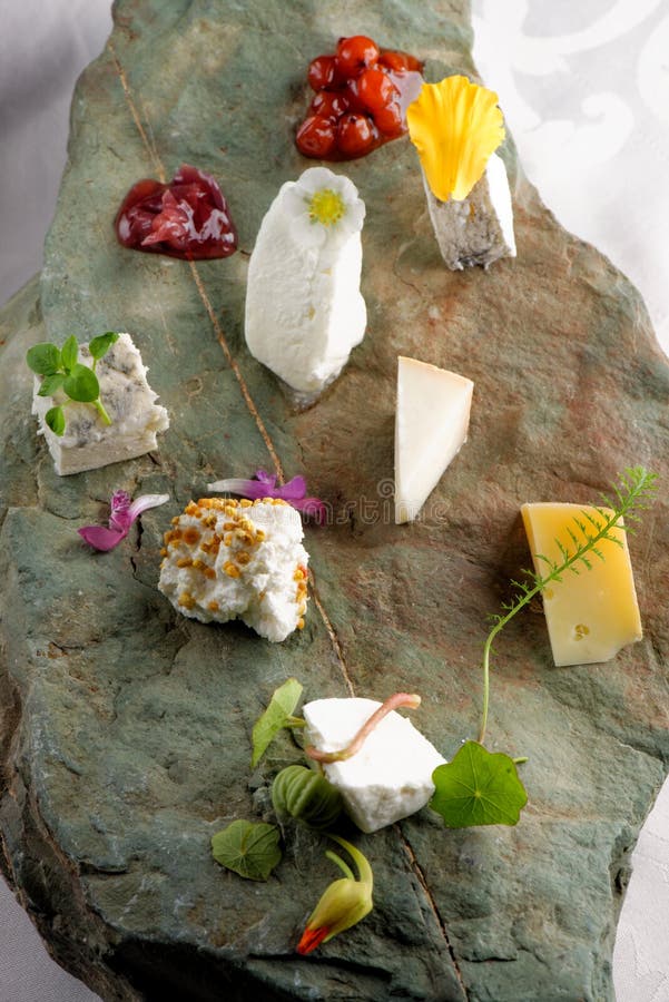 Fine dining cheese plate stock image. Image of delicious - 48055773