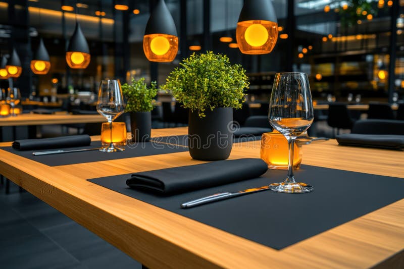 Fine Dining: Elegant Table Setting at Upscale Restaurant Stock ...