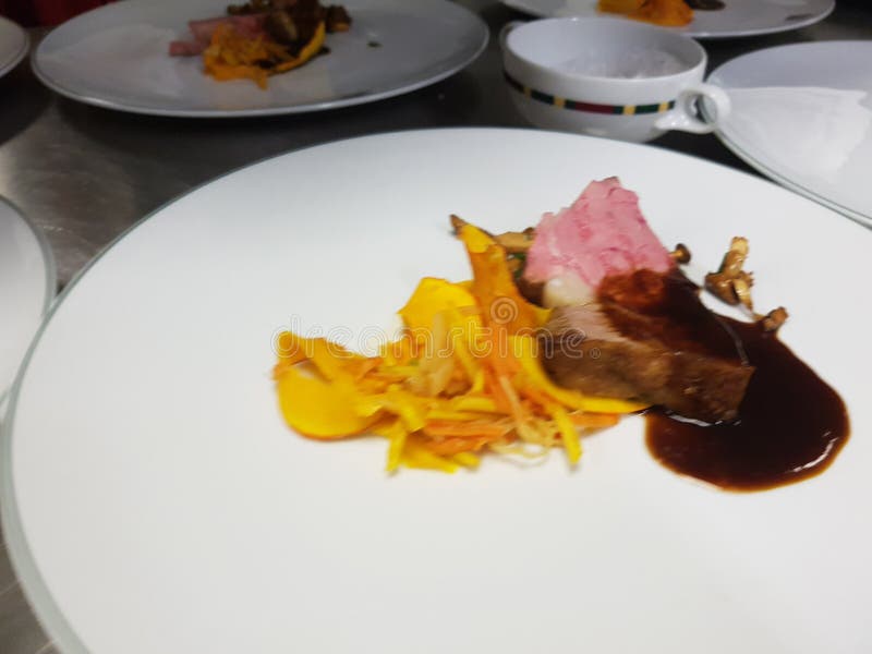 Fine dining food stock image. Image of beef, dining - 141535337