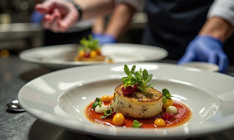 Fine Dining Gourmet Appetizers Elegant Plating Restaurant Kitchen Stock ...