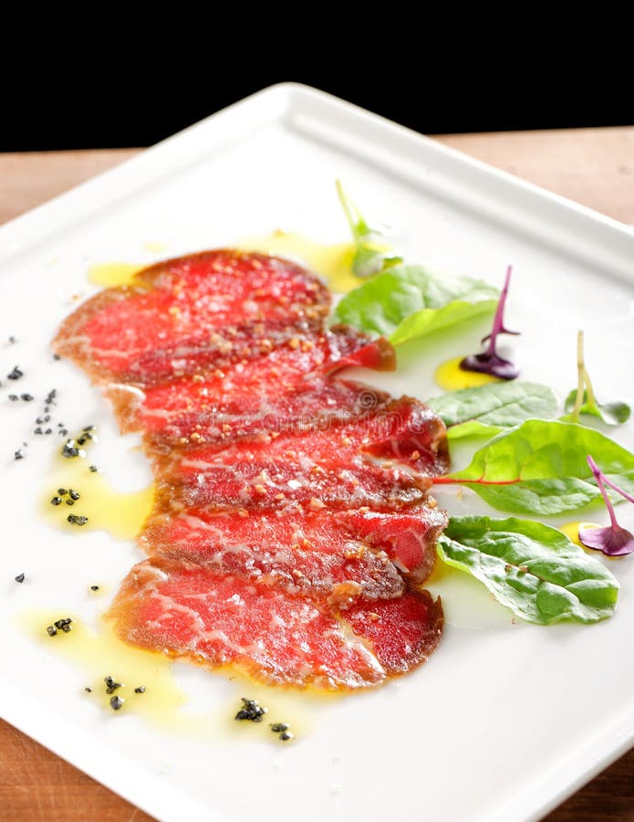 Fine Dining, Kobe Beef Carpaccio Stock Image - Image of cold, antipasto ...