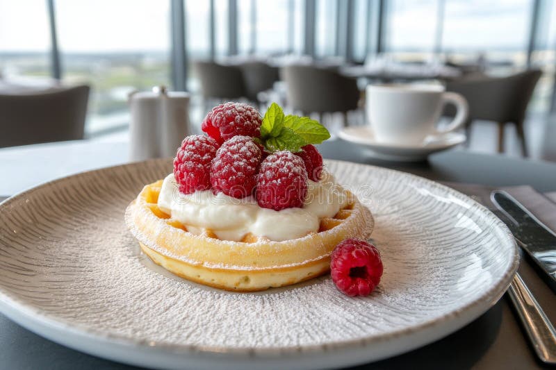 In a Fine Dining Restaurant, Dessert Waffles are Commonly Offered with ...