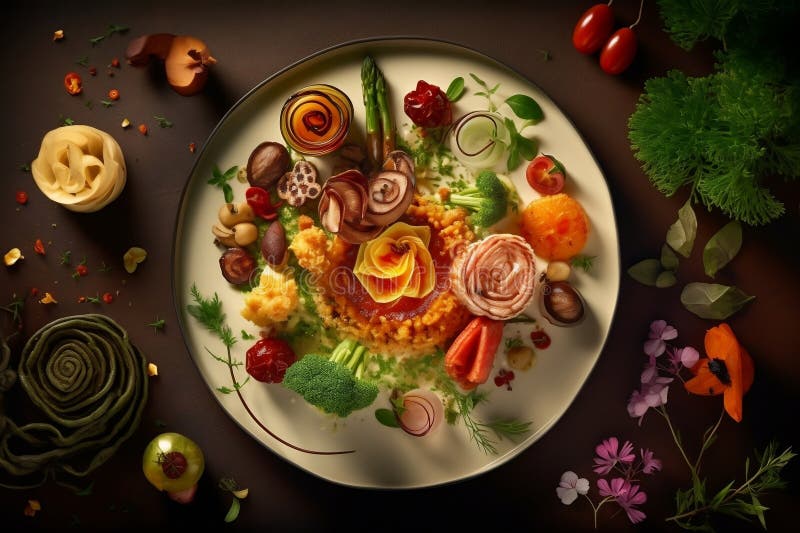 Fine Dining Restaurant with Exquisite Decor. Generative AI Stock ...