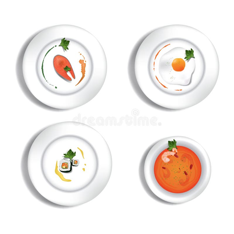 Fine Dining Restaurant Set. Vector Illustration Decorative Background ...
