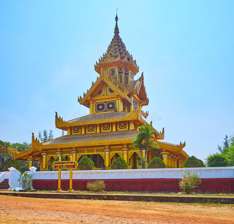 The Fine Example of Burmese Architecture, Bago, Myanmar Stock Image ...