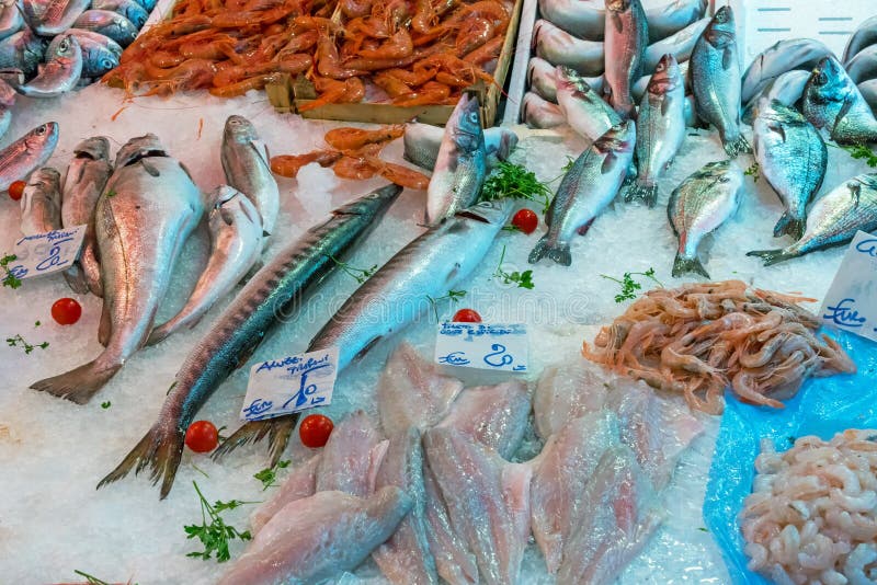 Fine Fish and Seafood in Sicily Stock Image - Image of grey, cuisine ...