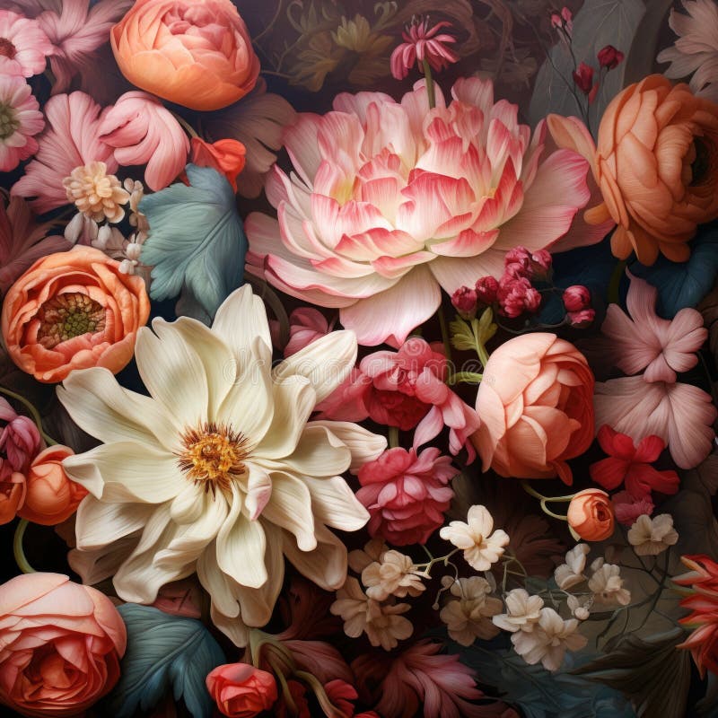 Fine Floral Art for Backgrounds, Backdrops Stock Illustration ...