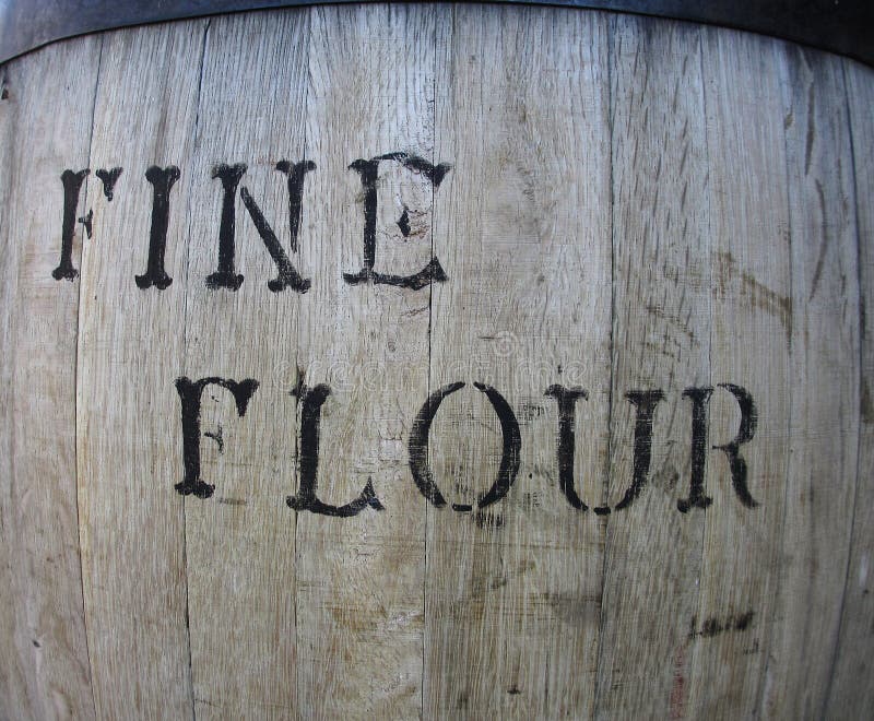 Fine Flour stock image. Image of barrel, grain, words - 62322281
