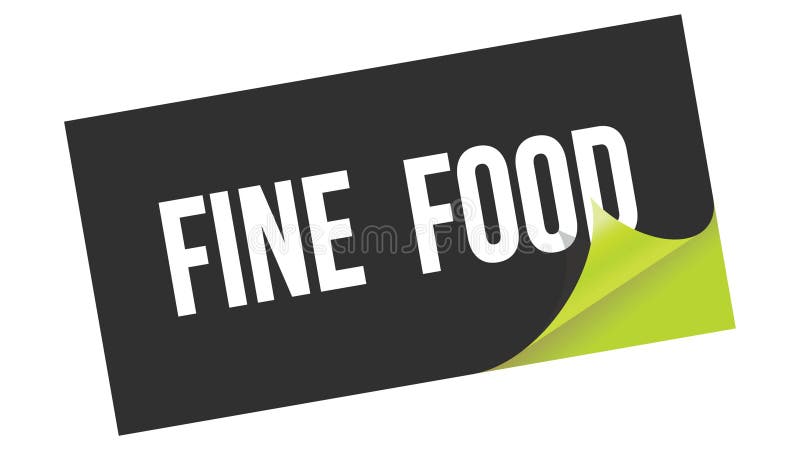 FINE FOOD Text on Black Green Sticker Stamp Stock Illustration ...