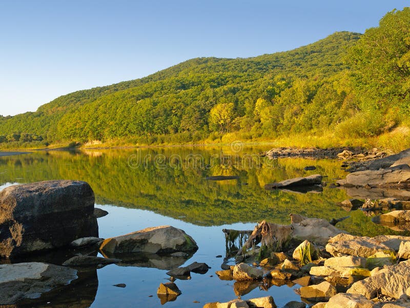 Fine Forest Lake Landscape with Reflections Stock Image - Image of ...