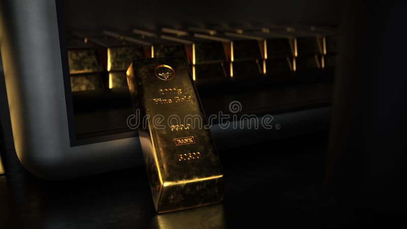 Fine Gold Bars 1000g Opened Safe Stock Illustration - Illustration of ...