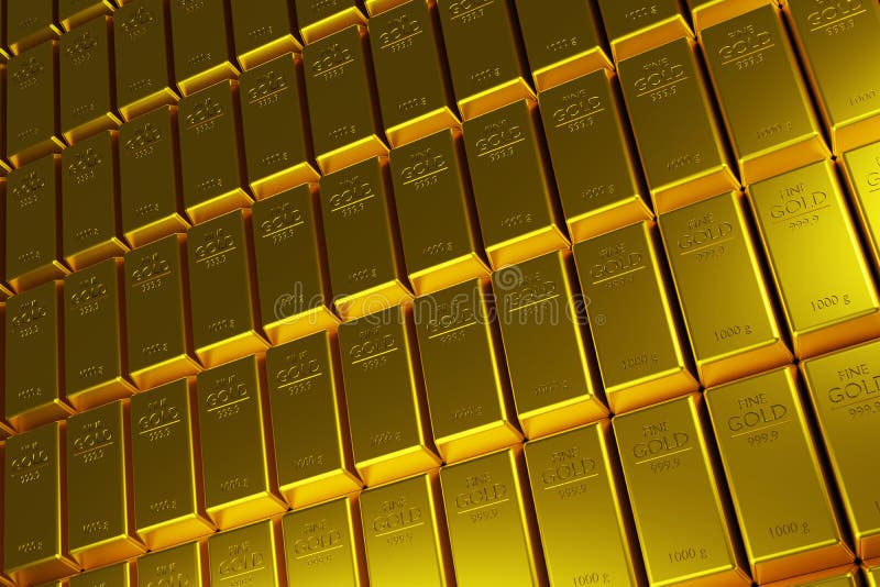 Fine Gold Bars Net 1000 Gram,3d Rendering,illustration Stock ...