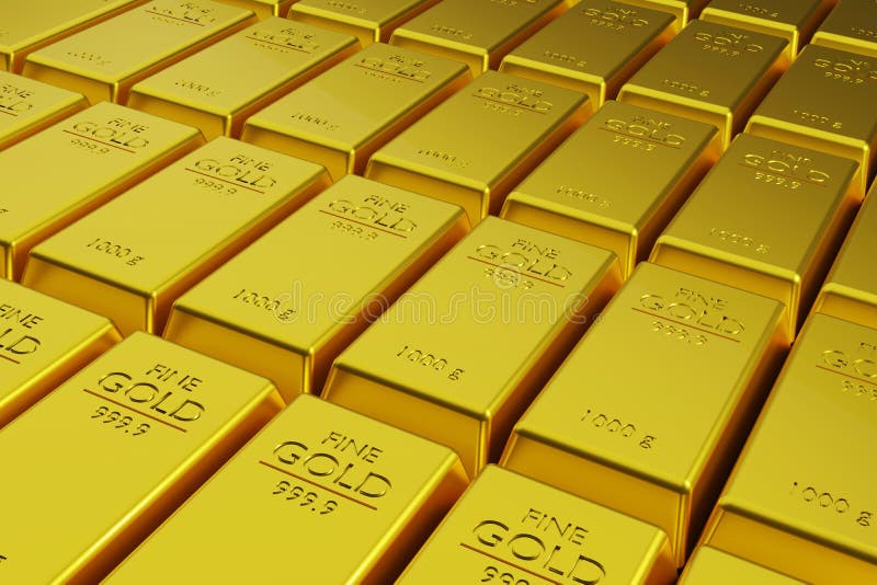 Fine Gold Bars Net 1000 Gram,3d Rendering,illustration Stock ...