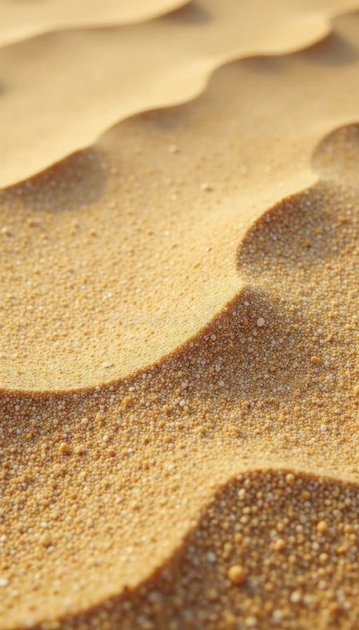 Fine-grained Sand Showing Subtle Wave Patterns Close-up Calm Stock ...
