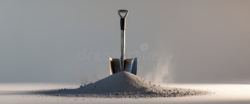 Fine Gray Powder Dust with Shovel Tool in Dramatic Lighting Stock Photo ...