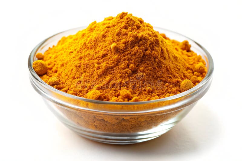 Fine Ground Turmeric Powder on White Background Stock Illustration ...