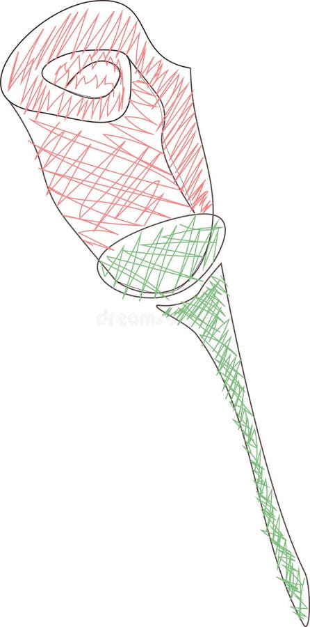 Fine hatching rose flower stock vector. Illustration of drawing - 268741464