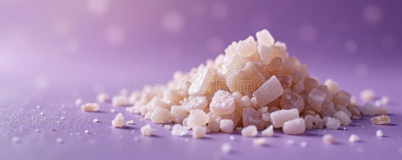 Fine Himalayan Salt Flakes on a Rich Lavender Background, Lavender ...