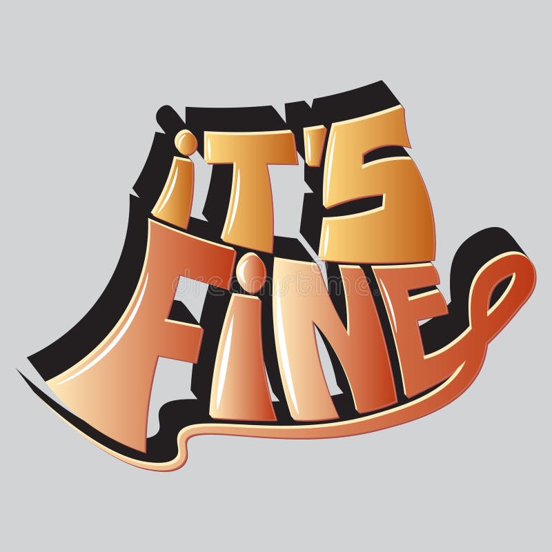 It is fine lettering stock vector. Illustration of black - 213477661