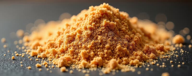 Fine, Light Brown Onion Powder, Granular Texture, Food, Top View Stock ...