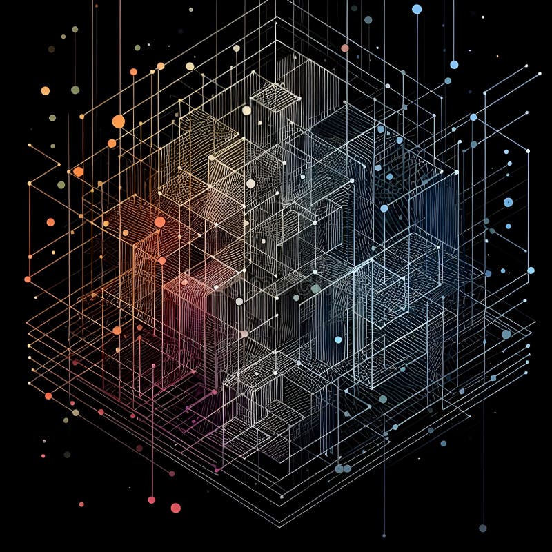 Fine Line Designed Minimalistic Repeating Pattern Projected. Stock ...