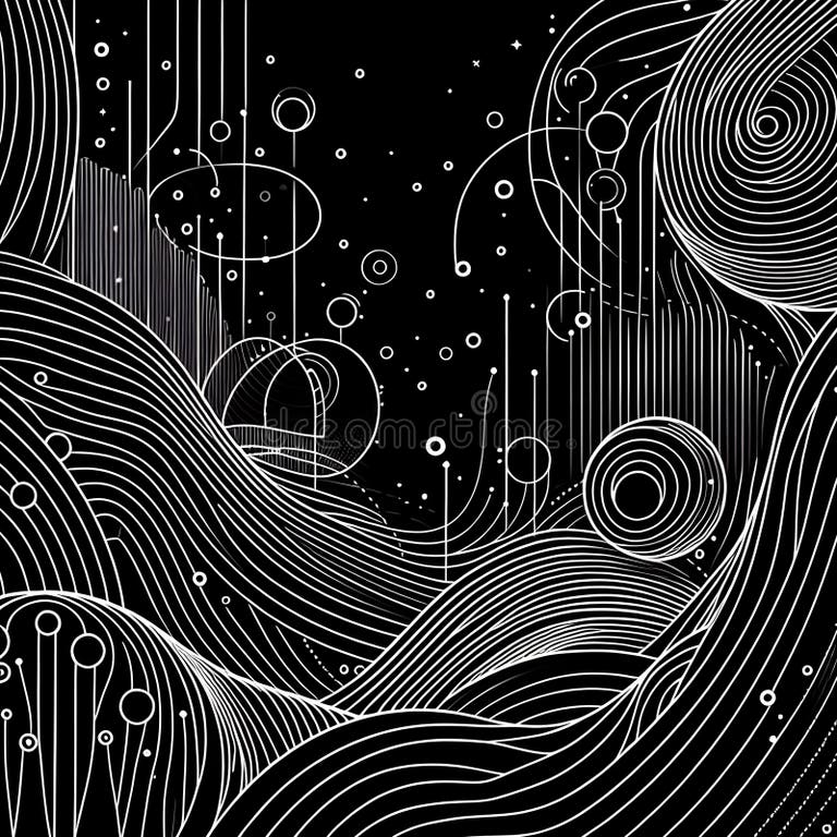 Fine Line Designed Minimalistic Repeating Pattern Projected. Stock ...