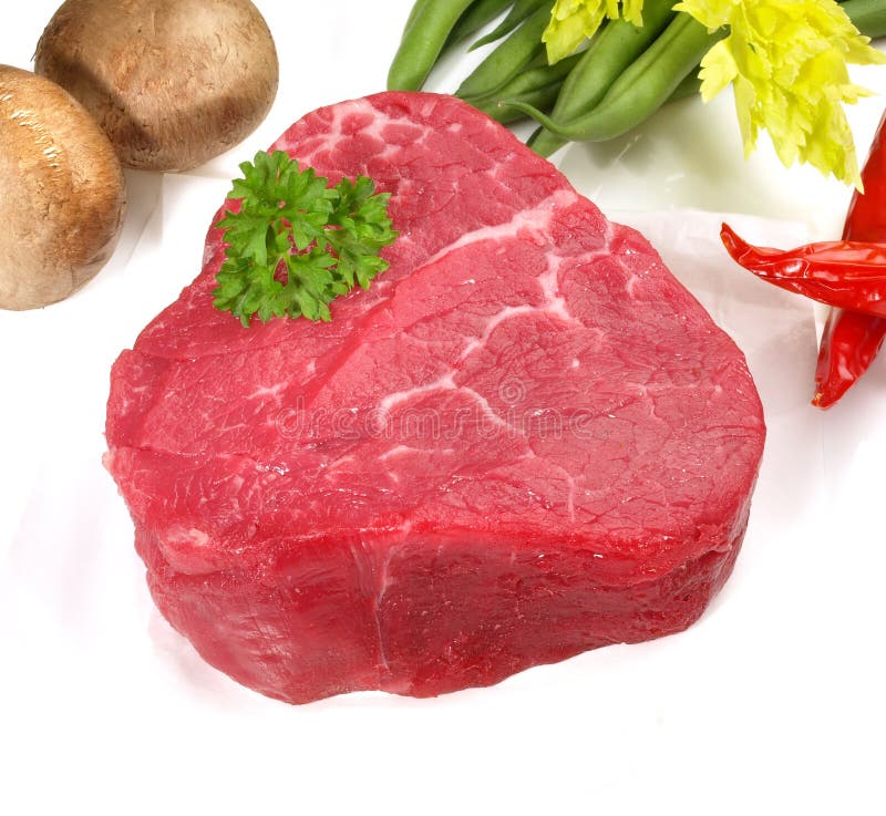 Fine Meat - Raw Beef Fillet Isolated on White Background Stock Image ...