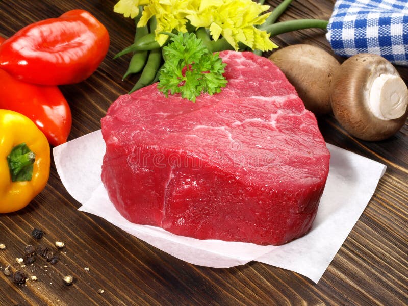 Raw Beef Fillet Parts on White Background Stock Photo - Image of german ...