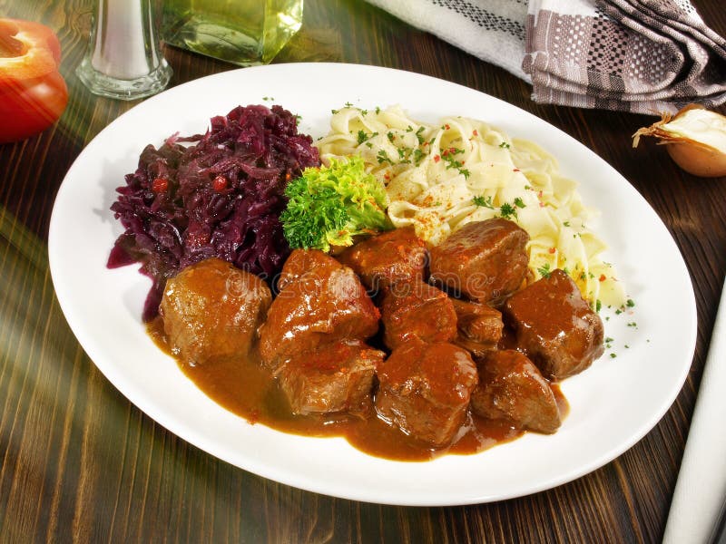 Fine Meat - Beef Goulash with Noodles Stock Photo - Image of food ...