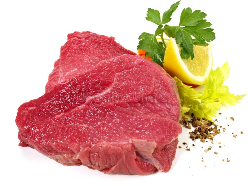 Fine Meat - Raw Bison Meat Isolated on White Background Stock Image ...