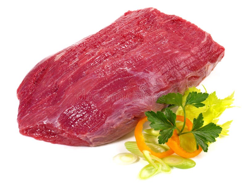 Fine Meat - Raw Bison Roast Isolated on White Background Stock Image ...