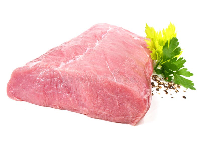Fine Meat Veal Striploin - Ready for Cutting Steaks Isolated on White ...
