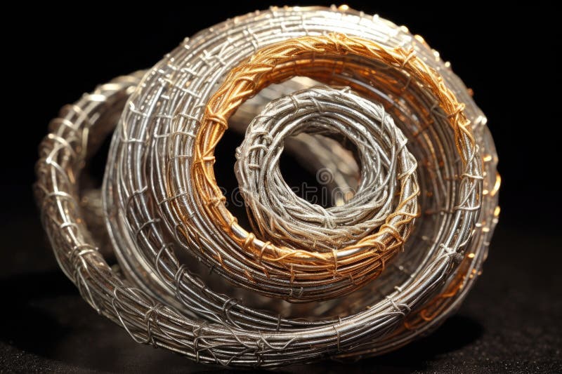 Fine Metal Wire Coils in a Tight Spiral Stock Photo - Image of fine ...