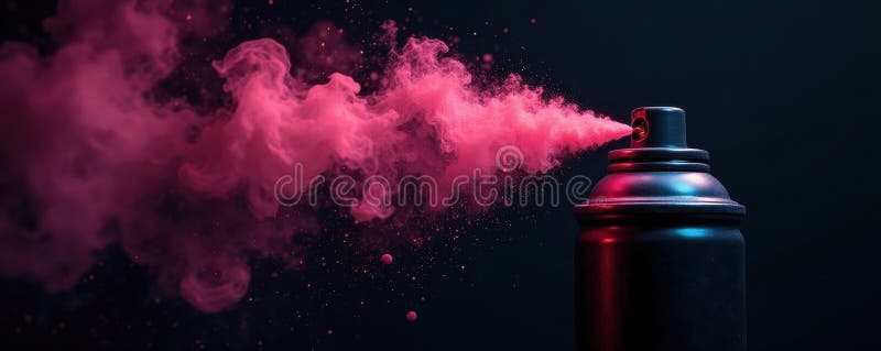Fine Mist of Aerosol Spray Against Black Backdrop, Particles, Paint ...