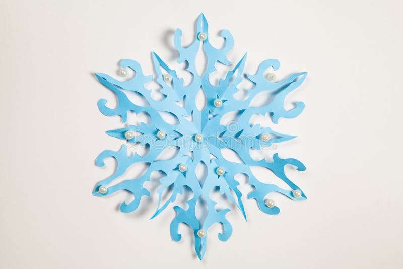 Fine Paper Snowflake Cut Out. Stock Image - Image of cutout, blue: 80946151