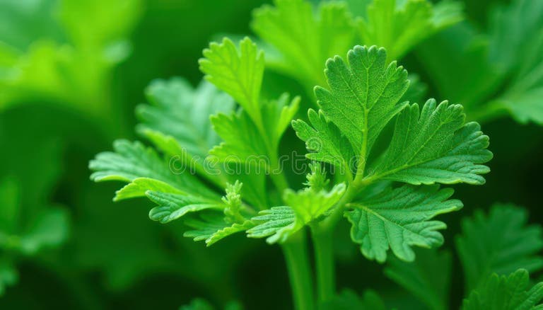 Fine Parsley Leaf Texture, Delicate Vein Patterns, Vibrant Hue ...